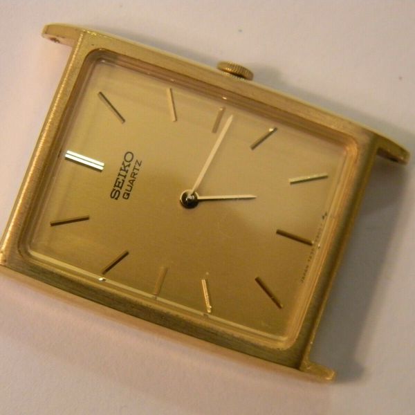 VINTAGE JAPAN SEIKO 7430 GOLD MENS QUARTZ DRESS WATCH - NEW BATTERY ...