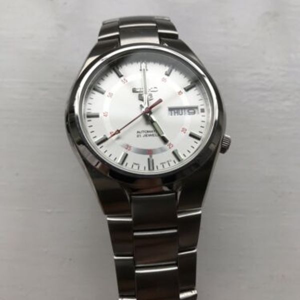 Seiko 5 37mm Case Silver Bracelet - (SNK355K) | WatchCharts Marketplace