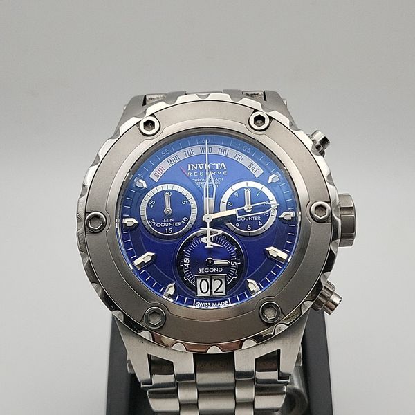 Invicta Reserve Chronograph Menâ s Watch Swiss, 1564, Blue Dial, Fresh ...