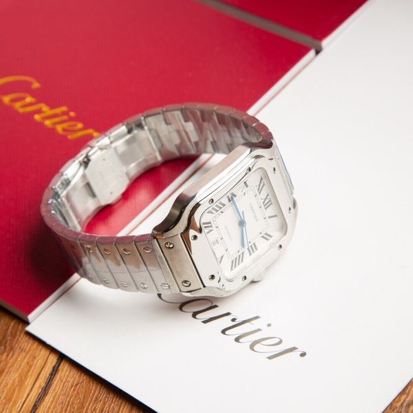 Cartier Santos ADLC White dial WSSA0009 Men's Automatic | WatchCharts ...