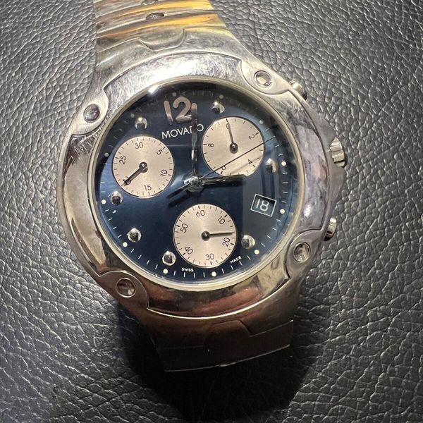 Mens Movado SE Sports Edition SS chronograph Blue face | WatchCharts ...