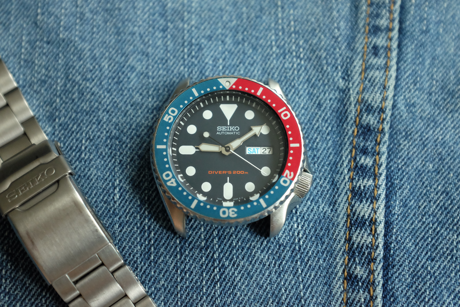 Seiko SKX009 Pepsi Diver w/ Seiko Oyster Bracelet | WatchCharts Marketplace