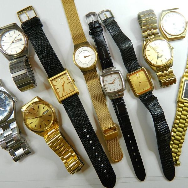 10 VINTAGE MENS QUARTZ WATCH LOT - SEIKO LONGINES PULSAR BREGA SKAGEN ...