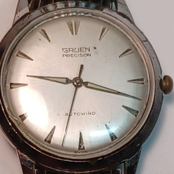 Vintage Running Gruen Precision Autowind Automatic Watch 34.5mm Silver ...