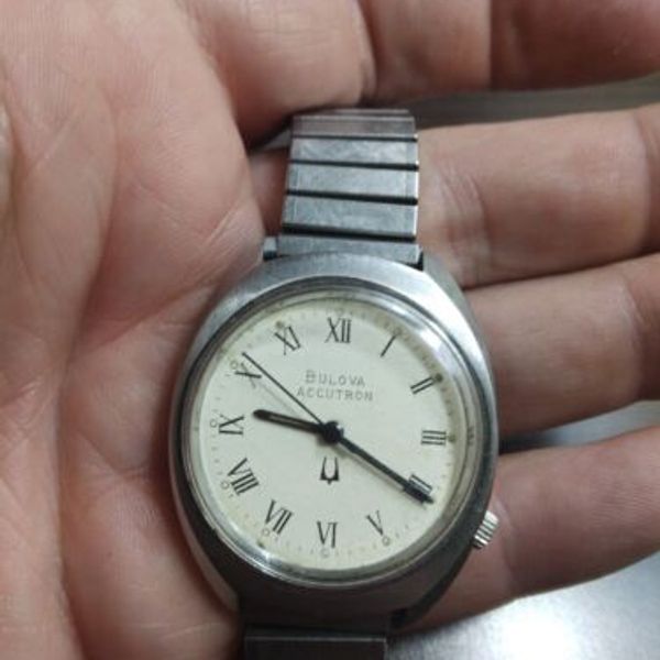 Vintage 1976 N6 Bulova Accutron Tuning Fork 2180 Stainless Steel Menâ s ...