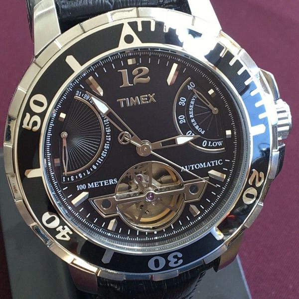 TIMEX Luxury 38 Jewel Automatic Mechanic Men's Watch Power Reserve ...