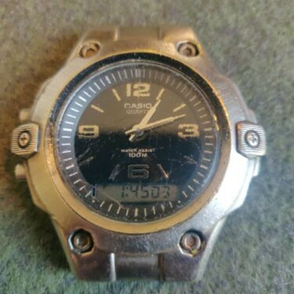 Vintage Casio 1301-MTA-4000 Analog/Digital Stainless Steel Watch Only ...