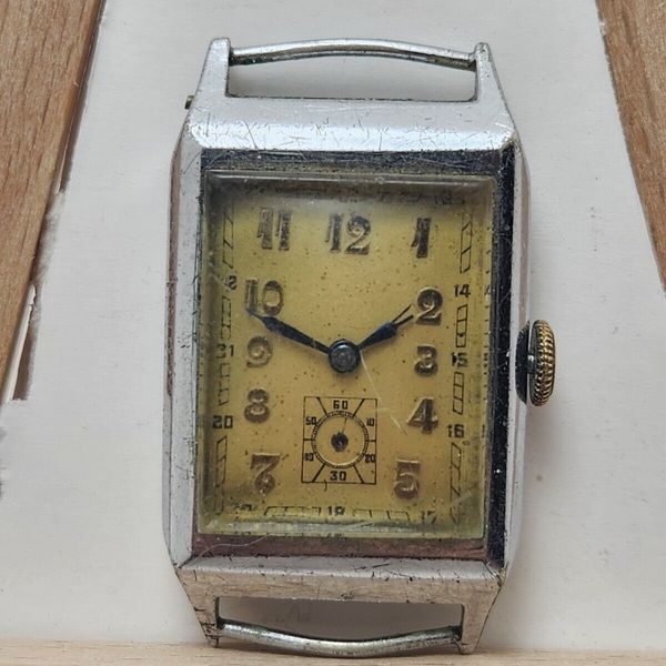 Vintage Swiss Watch Wristwatch Case Rectangular Tank | WatchCharts ...