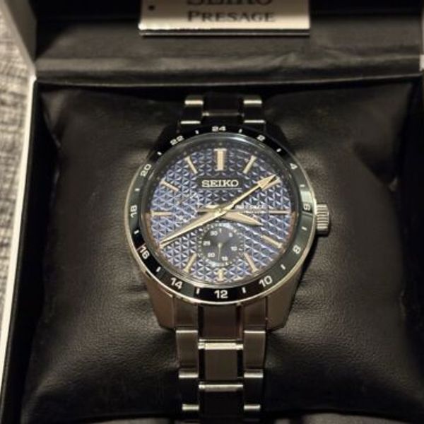Seiko Presage SPB217J1 Sharp Edge GMT Blue Automatic Wrist Watch ...