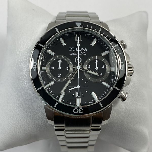 Bulova Marine Star Chronograph Quartz Stainless Steel Men's Watch ...