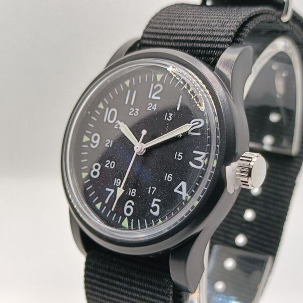 [NEW] Daiso Military Watch Black Hattori Seiko Movement JAPAN ...