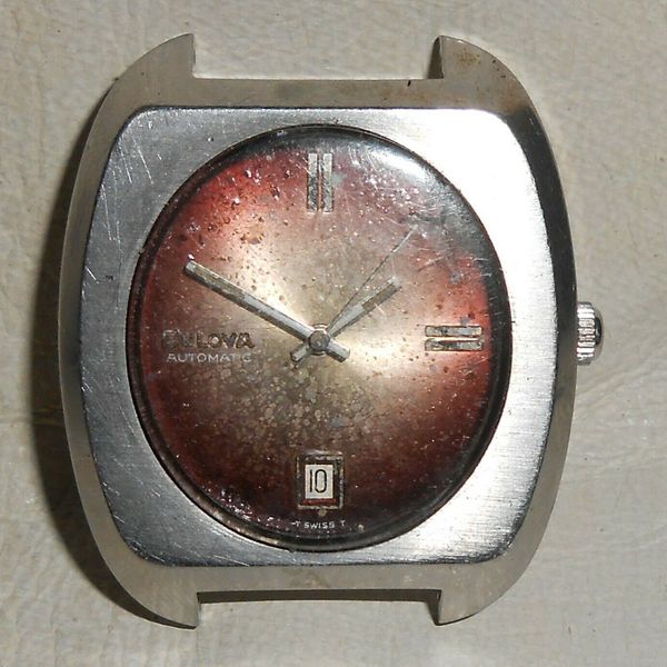 Big Stainless Steel BULOVA Automatic N4 Serial T 0004725 Vtg 1960's 70 ...