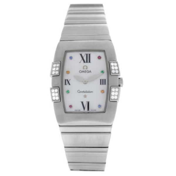 Omega Constellation Quadrella 1586.79 Ladies Diamond MOP Steel Quartz ...