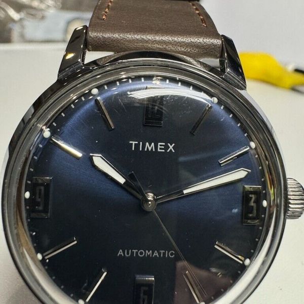 Timex Marlin Automatic Blue Dial Men's Watch TW2V44500 Original Band ...