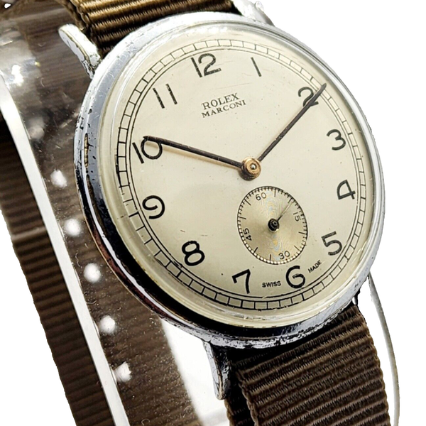 Vintage Rolex Marconi Silvered Dial with Black Hands and Numerals ...