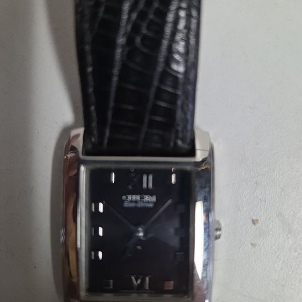 Citizen Square Eco Drive Black Leather Wristwatch | WatchCharts Marketplace