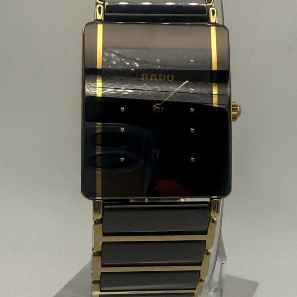 Womens Rado Diastar Titanium & Black Ceramic Jubilee Tank Watch ref ...