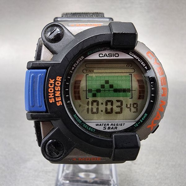 Casio Cybermax JG-300 Watch Men 44mm Digital Black Tone Alarm Chrono ...