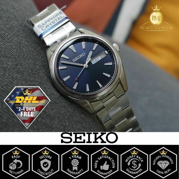SEIKO Men's Watch SUR341P1 Classic Quartz Analog Stainless Steel Bracelet Blue | WatchCharts ...