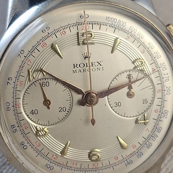 old VINTAGE MEN'S watch ROLEX MARCONI chronograph ,BIG 39 mm ...