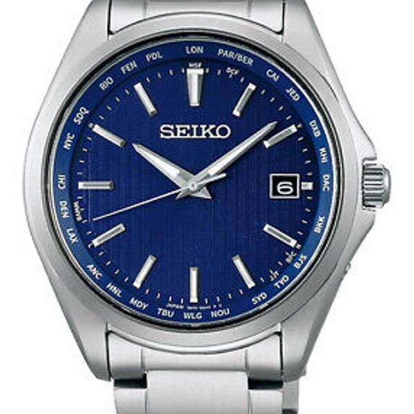 SEIKO SELECTION SBTM289 Blue Silver Titanium Solar Men's Watch New in ...