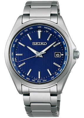 SEIKO SELECTION SBTM289 Blue Silver Titanium Solar Men's Watch New in ...