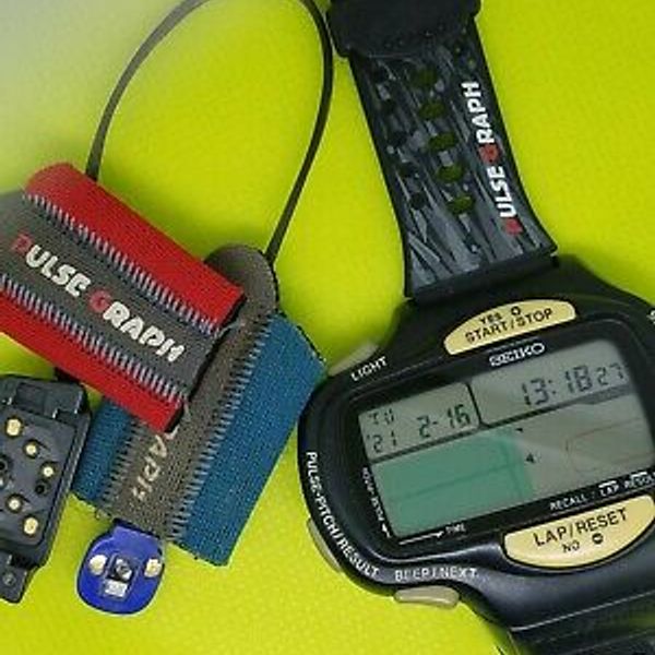 Rare SEIKO VINTAGE DIGITAL WATCH Pulse Graph Digital Cardio HEART RATE ...