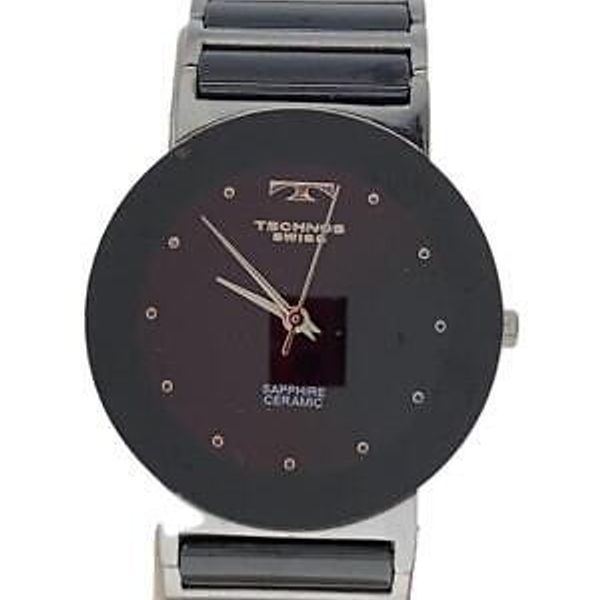 Technos Tbm674 Watch Men's Round Black 34mm Quartz Swiss Made Vintage ...