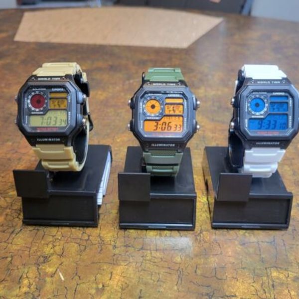 Casio AE1200WH World Time MOD Lot Of 3 Water Resistant Watches ...