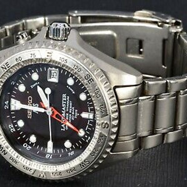 Seiko 5M45-6A01 SBCW001 Landmaster 200m GMT Diver AGS/Kinetic Titanium ...
