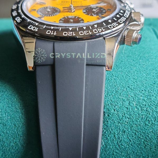 CUSTOM MOD SEIKO VK63 CHRONOGRAPH MOVEMENT 40MM BUMBLEBEE DAYTONA DIAL ...