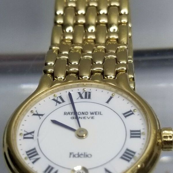 Vintage Raymond Weil 18k Gold Electroplated Fidelio Ladies Watch Swiss ...