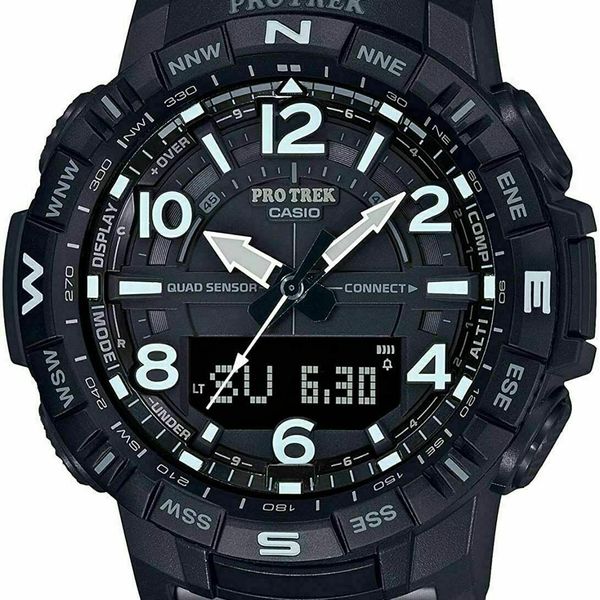 Casio Men's Pro Trek PRT-B50YT-1C Quad Sensor Titanium Bluetooth Watch ...