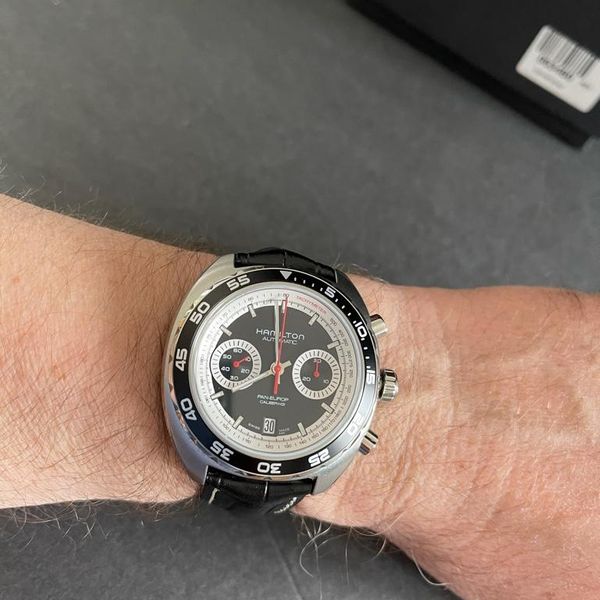 FS - Hamilton Pan Europ Chronograph - Black dial - Original box ...