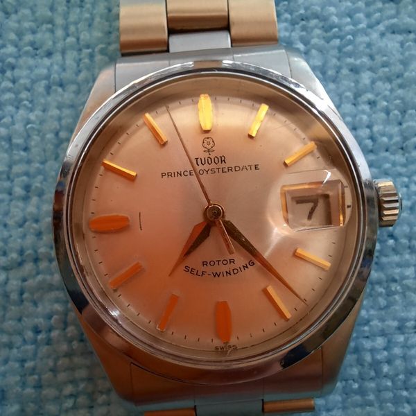 Tudor Prince Oysterdate Golden Dial Rotor Self-Winding Watch Rolex Case ...