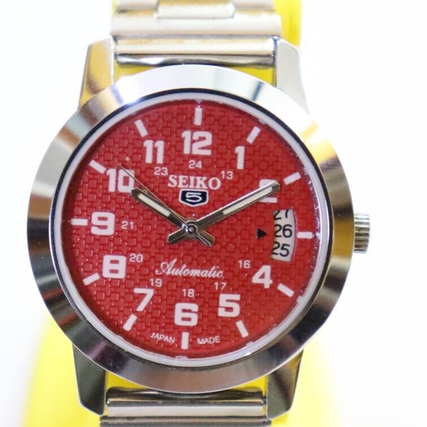 SEIKO 5 AUTOMATIC RED DIAL DATE VINTAGE MEN'S WRIST WATCH | WatchCharts ...