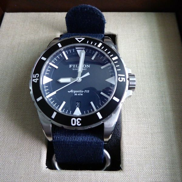 Filson by Shinola Dutch Harbor Diver Blue 43 mm Argonite 715 Quartz ...