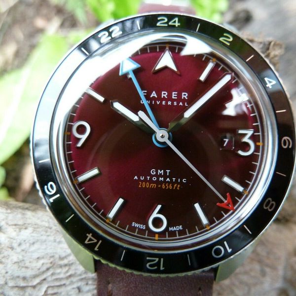 Farer Crooms GMT Bezel Dual Time Automatic watch + new strap / bracelet ...