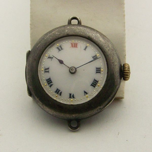 Sterling 1920's Rolex Porcelain Dial Hinged Case 29mm Wristwatch w ...