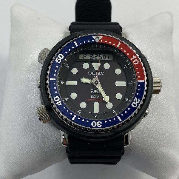 Seiko Arnie Prospex Padi Solar Black Dial Rubber Strap Men's Watch ...