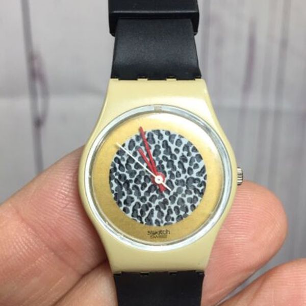 Swatch Swiss Wrist Watch 525 755 Vintage Child Swatch Leopard Print ...