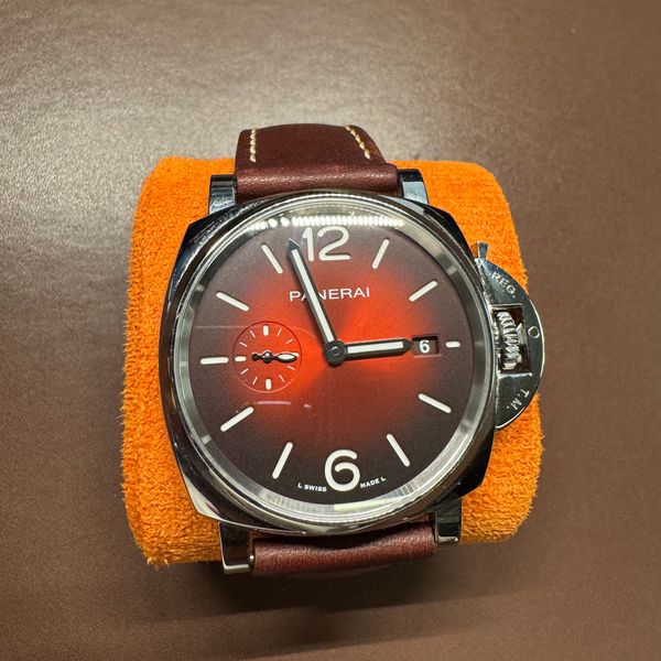 Panerai Luminor Due PAM01424 (Red Dial)-With Box & Papers-6,100 USD ...