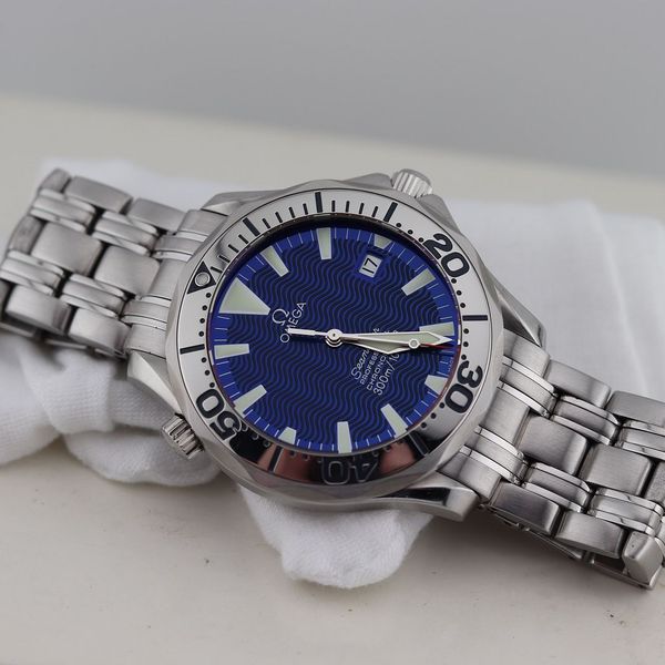SOLD Stunner!! Omega Seamaster Pro SMP 2055.80 (LK 2255.80) Electric Blue Wave Dial Sword Hands ...