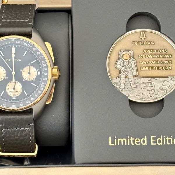 Bulova Lunar Pilot Apollo 15 50th Anniversary Limited Edition Watch Set ...