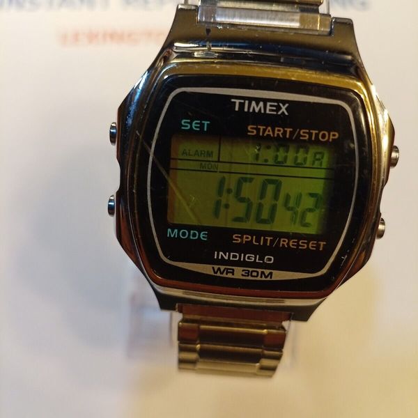 TIMEX INDIGLO MEN'S DIGITAL WATCH - NEW BATTERY - FLEX BAND ...