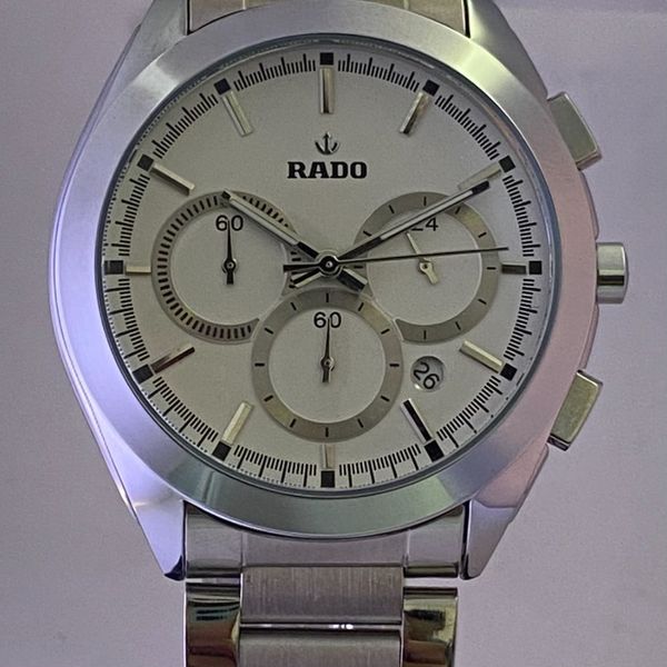 Refurbished Luxury White Dial Rado Chronograph, 4 O'clock Date Quartz ...