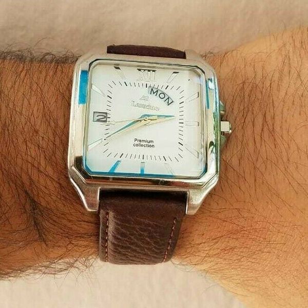 Men's LP Laurine White 18K Gold Electroplated PRG-B1553GDDL Day/Date ...