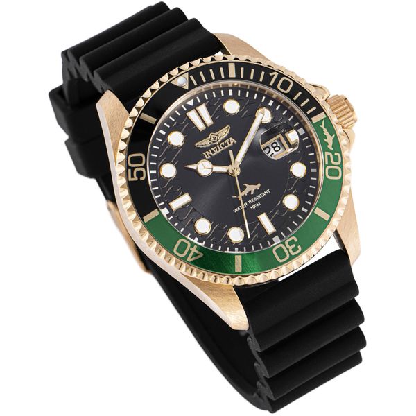 Invicta Men's Watch Pro Diver Quartz Black Dial Silicone Rubber Strap ...