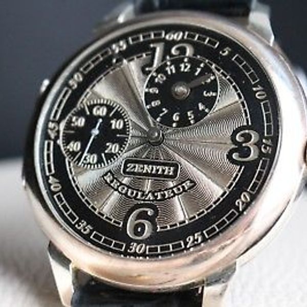 ZENITH REGULATEUR Vintage 1910`s SILVER rare Men`s Swiss Wrist ...