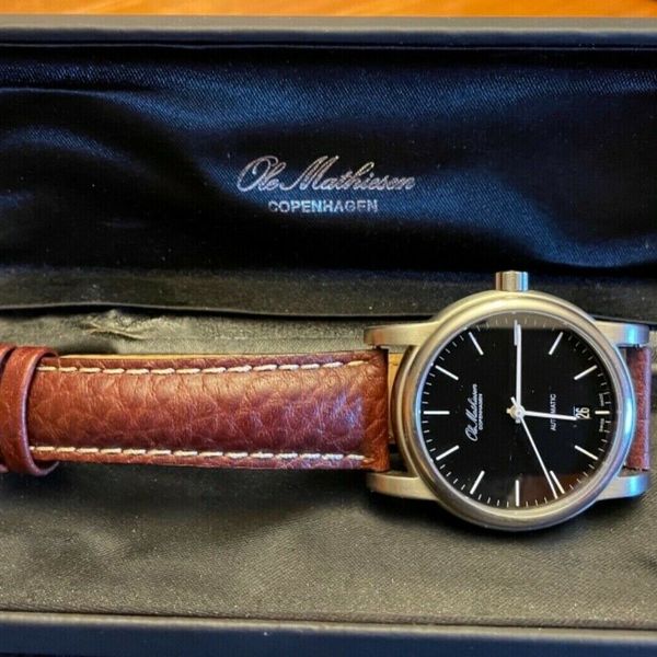 Ole Mathiesen Automatic Watch 120 Metres Model OMS One-Leather Band ...